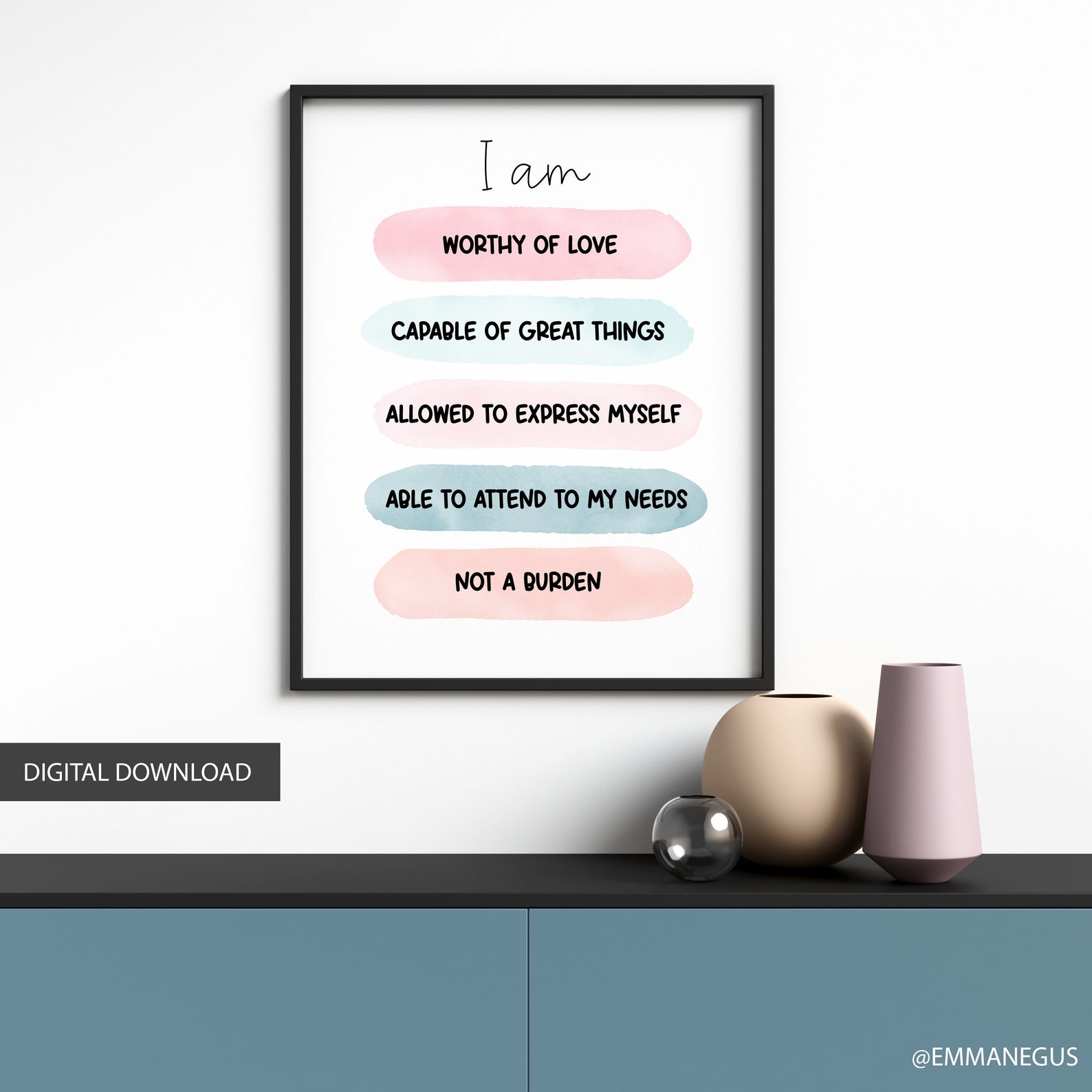 I Am Affirmations, Positive Affirmation Poster, Affirmation Print ...