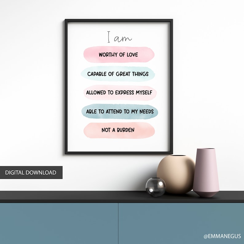 I Am Affirmations, Positive Affirmation Poster, Affirmation Print ...