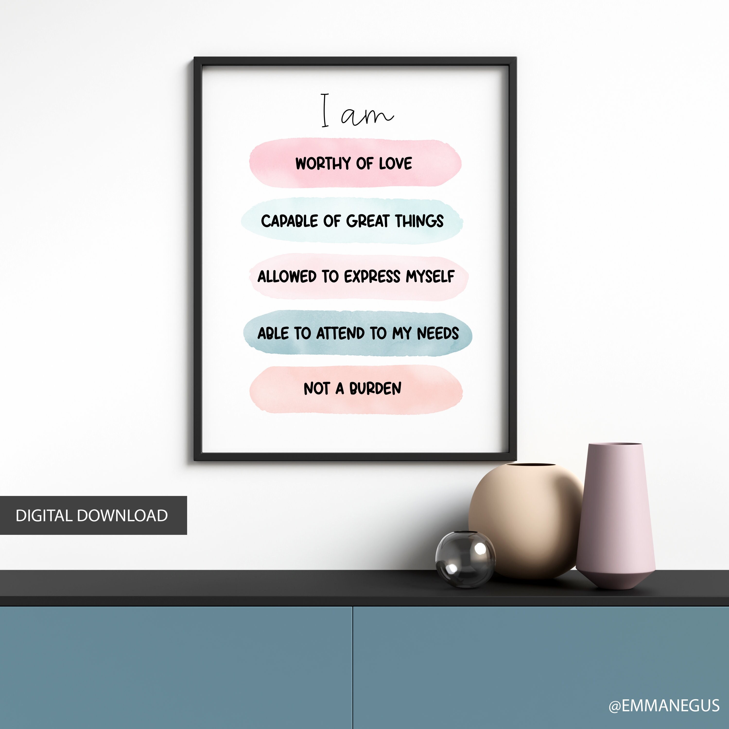 I Am Affirmations, Positive Affirmation Poster, Affirmation Print ...