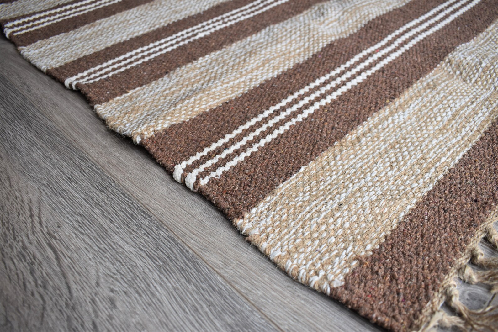 Hand Made Recycled Jute & Cotton Rug 70x130cm - Etsy UK
