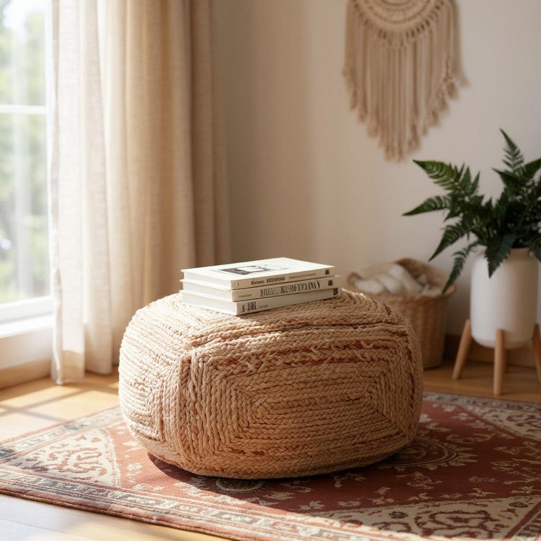Jute Pouffe - Etsy UK
