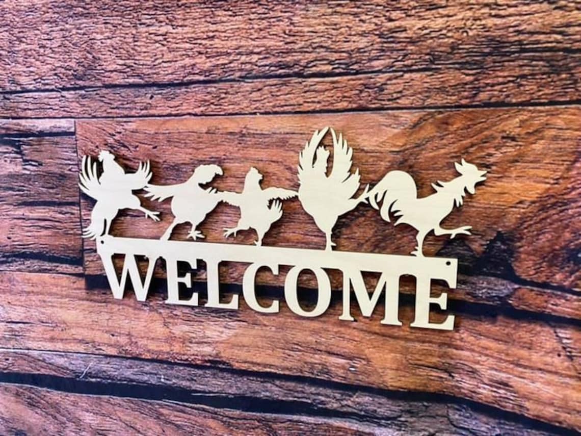 Chicken Welcome Sign Chicken Sign Farmhouse Sign Farmhouse | Etsy