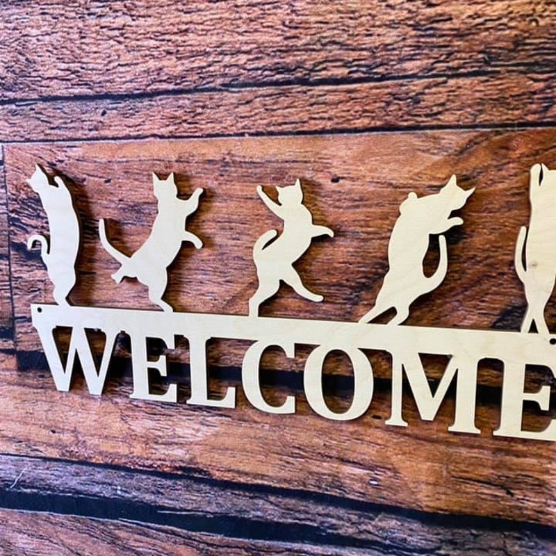 Cat Welcome Sign - Etsy