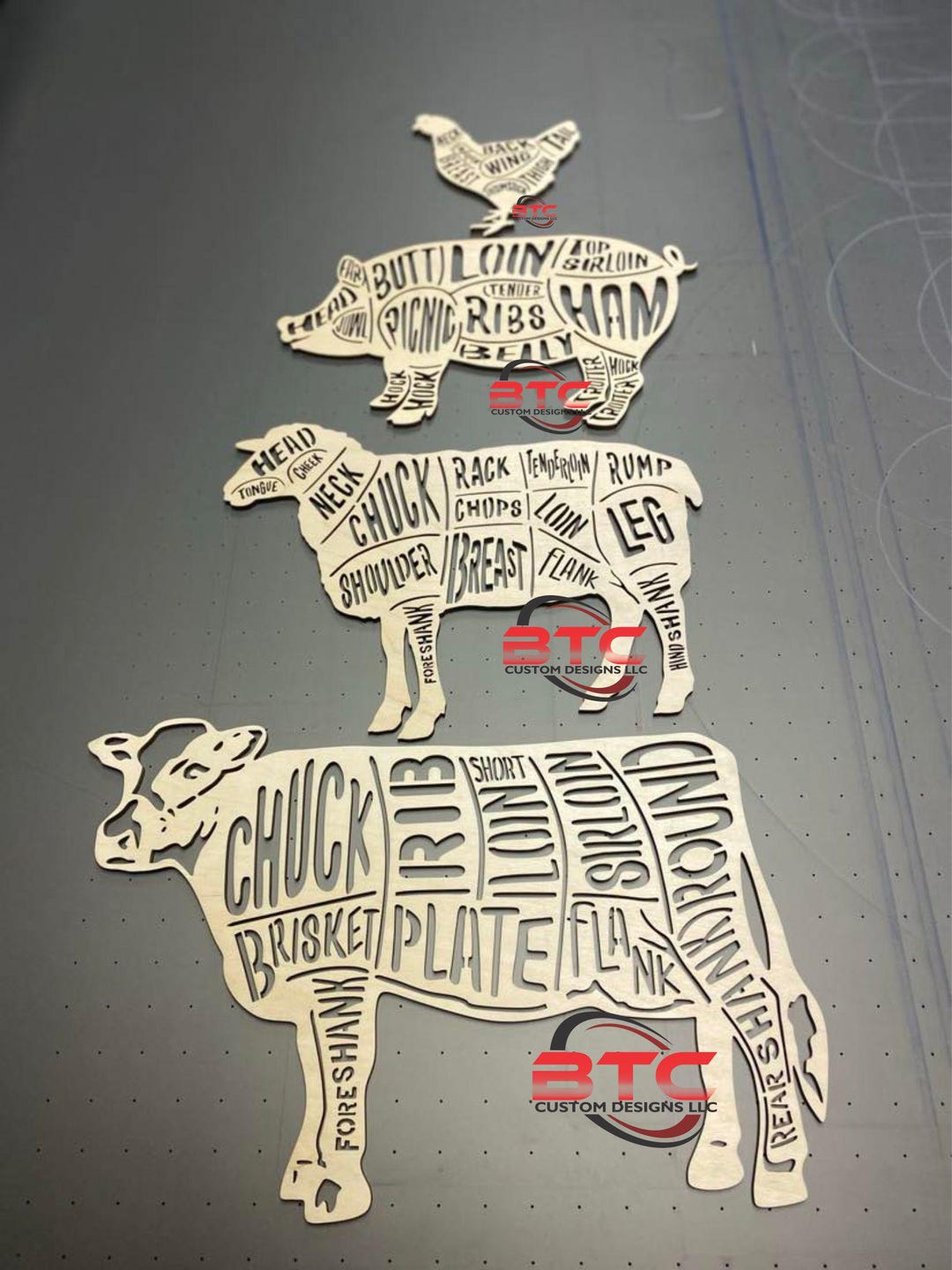 Meat Cuts|butcher Cuts| Cow Cuts|lamb Cuts|pig Cuts|chicken Cuts|set of ...