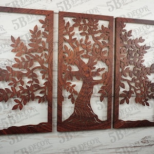 Tree of Life, Wooden Triptych, Multi Color Tree of Life, Multi Color ...