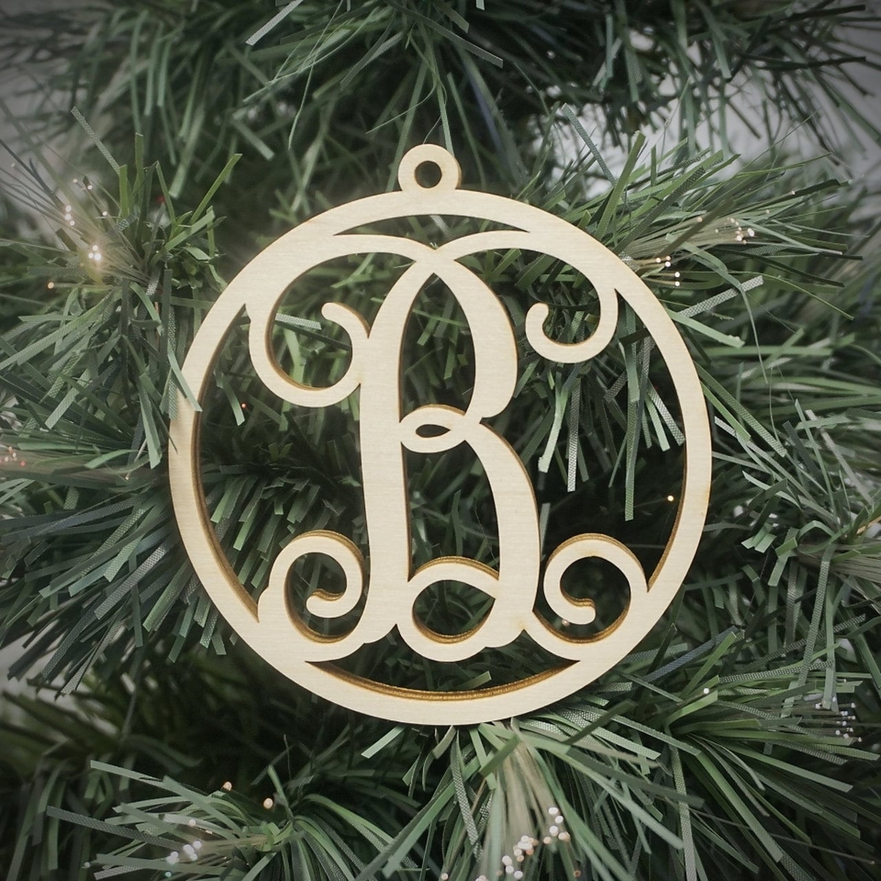 Monogram Circle Ornament, Miniature Circle Monogram, Wood Ornament, Car ...