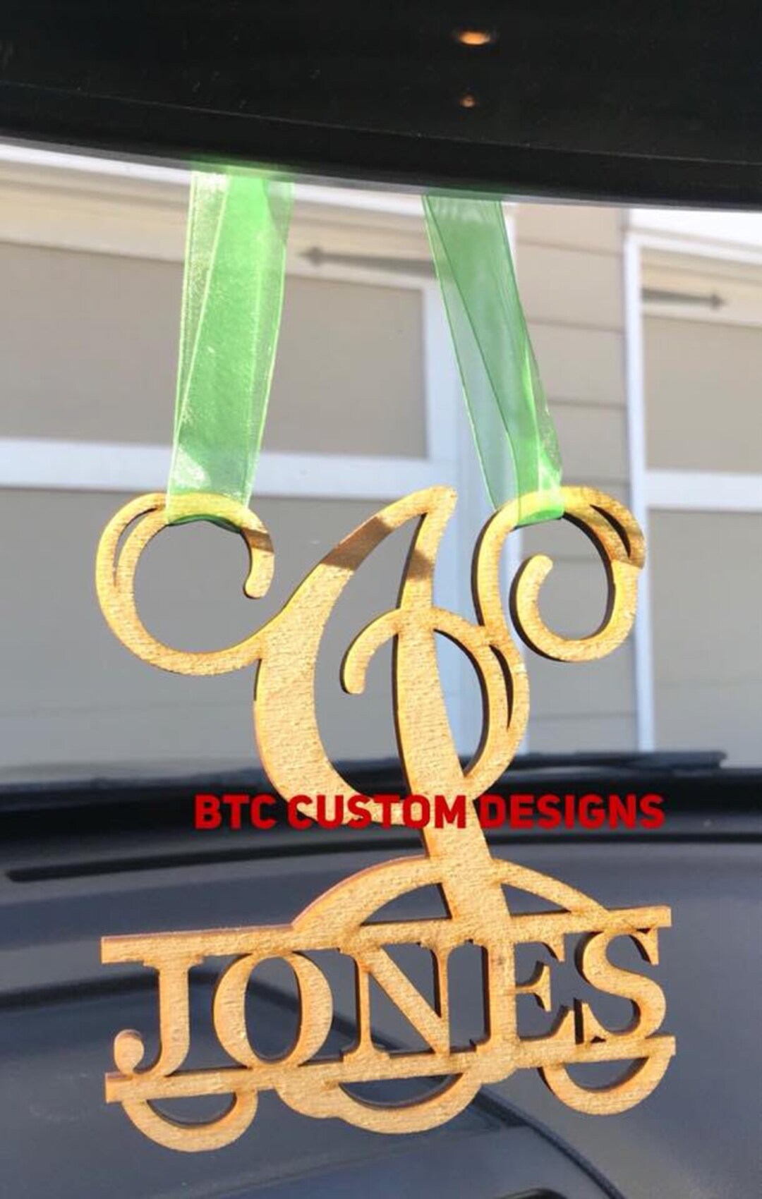 Car Monogram, Car Charm Monogram, Rearview Mirror Monogram, Wooden ...