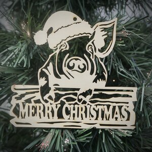 Merry Christmas Pig Ornament, Pig Charm Ornament, Farm Ornament, Gift ...