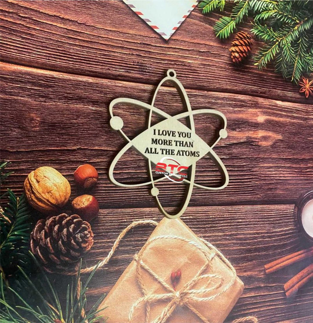 Love Atom Ornament, Love You Ornament, Atoms Ornament, Science Ornament ...