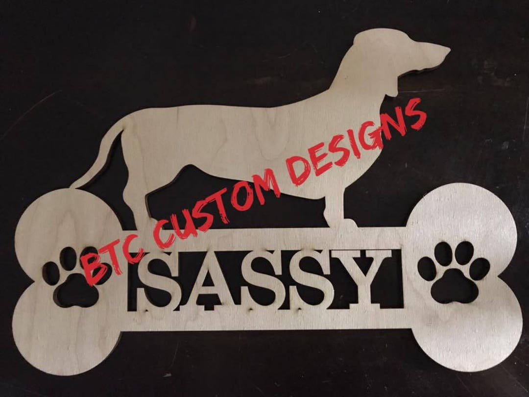 Dachshund Name, Custom Dachshund Wooden Sign, Dachshund Monogram ...