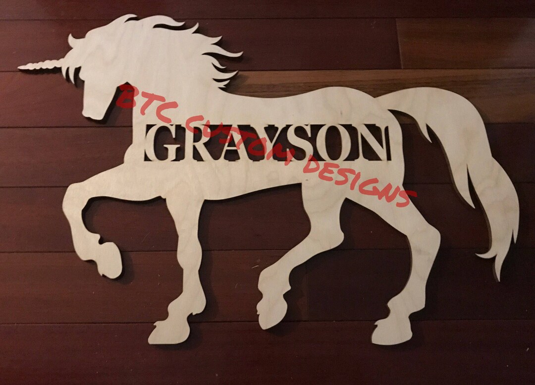 Unicorn Sign, Unicorn Name Sign, Wooden Unicorn, Unicorn Lover, Unicorn ...