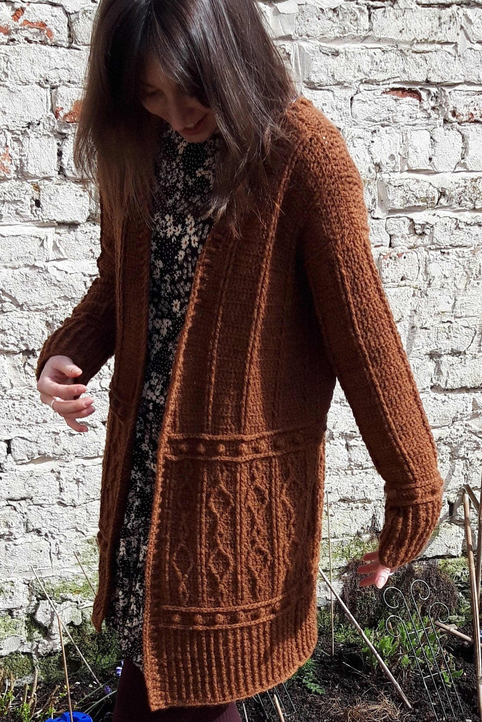Long Textured Crochet Coatigan, Trellis Cardigan PDF Pattern Download ...