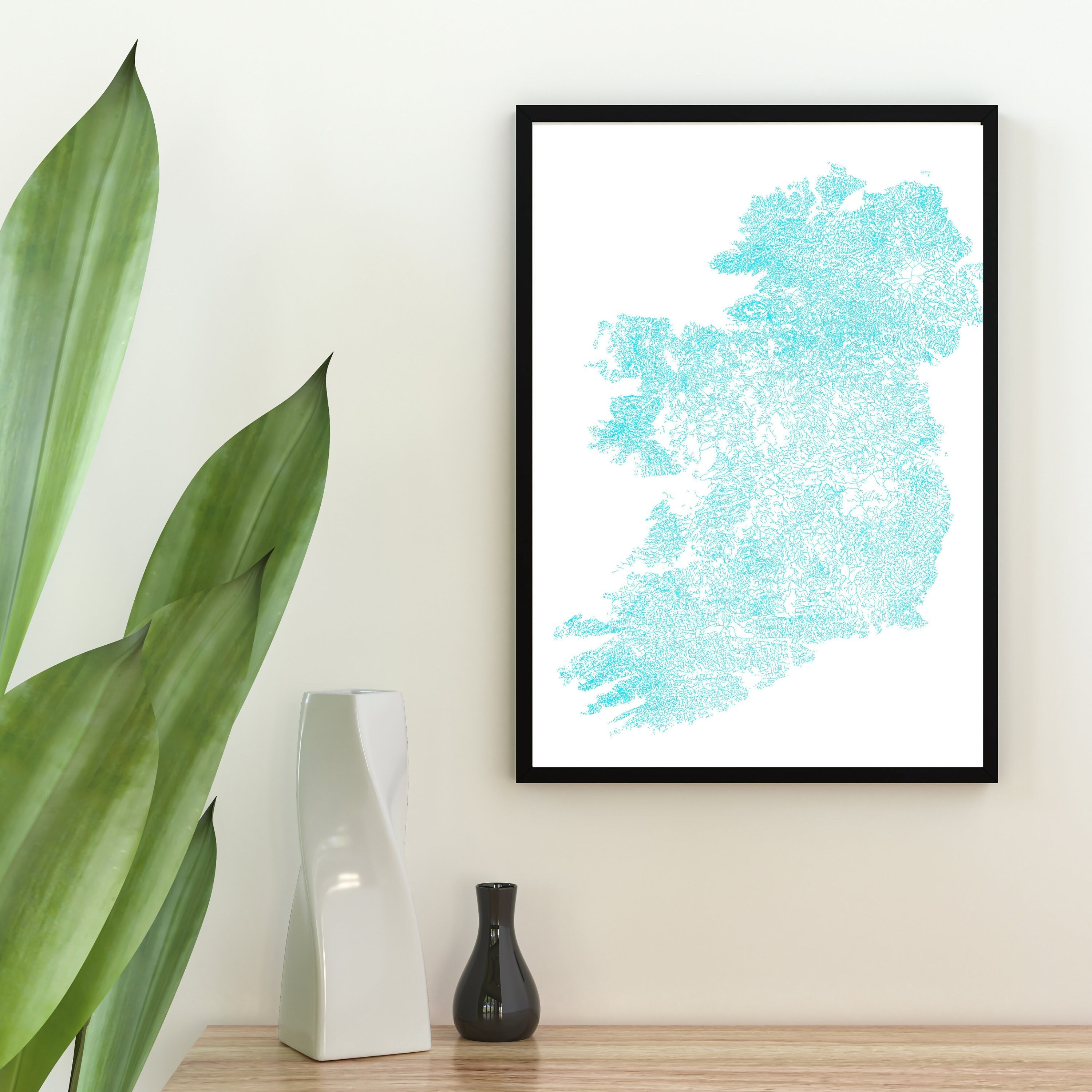 Unique Map of Ireland / Rivers / High Resolution / Detailed / Intricate ...