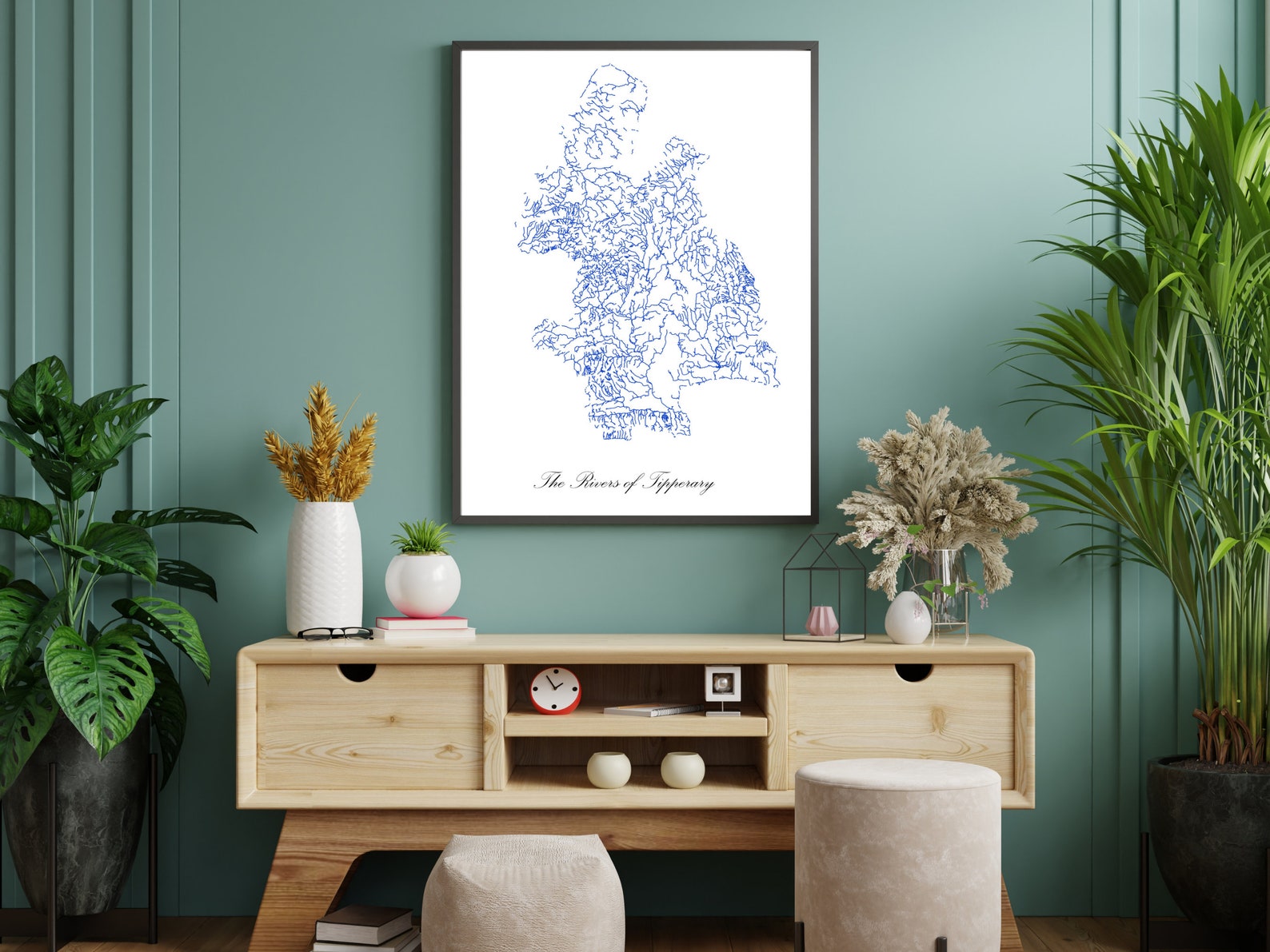 County Tipperary Map / Map of Ireland / Unique River Map - Etsy