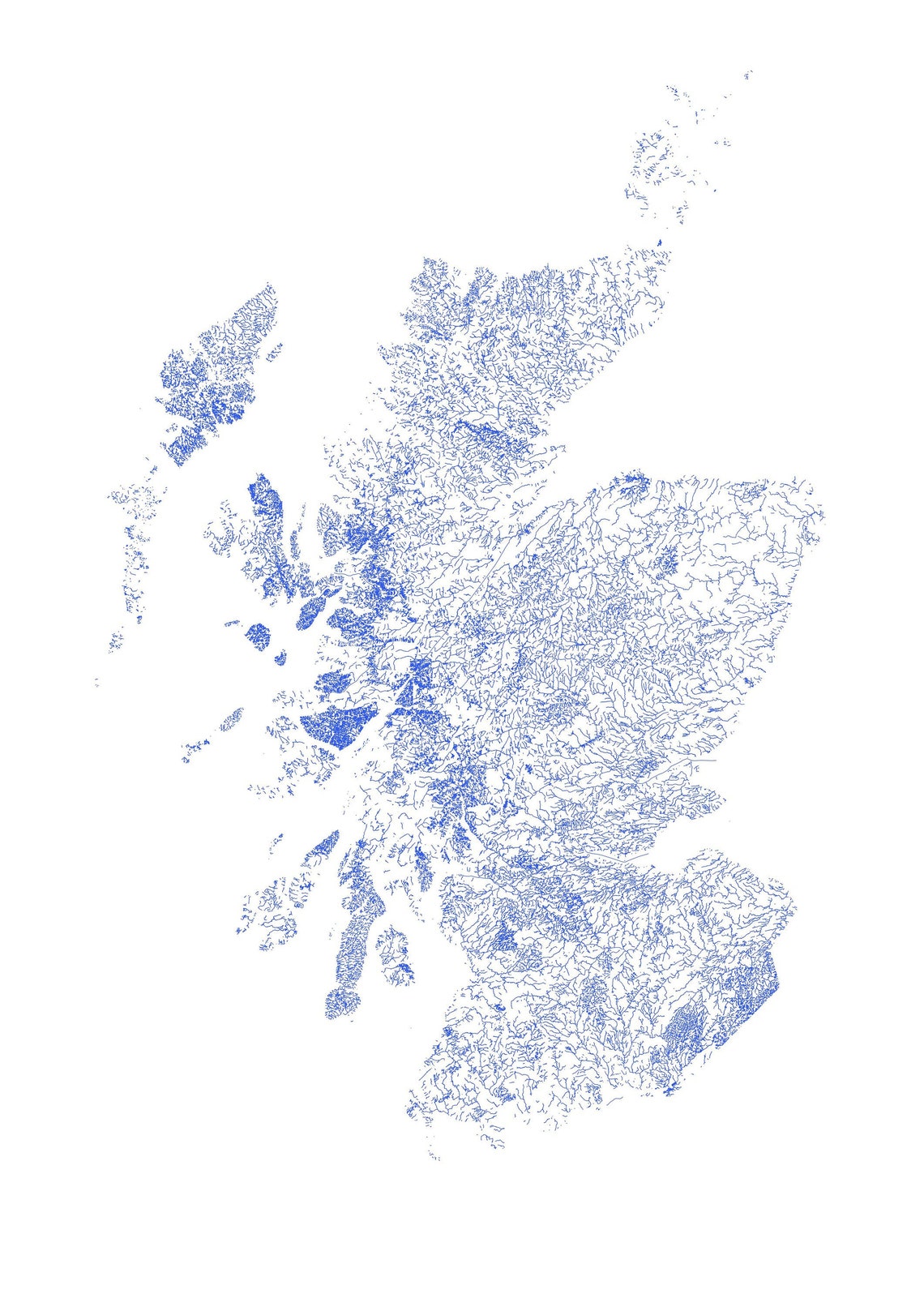 Scotland River Map / Map of Scotland Rivers / Unique / Scottish Art ...