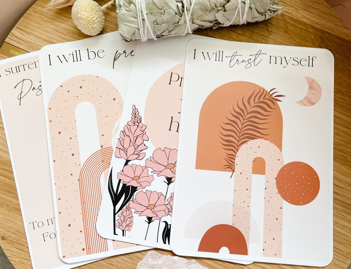 Positive Affirmation Cards Mindful Meditation Motivational - Etsy