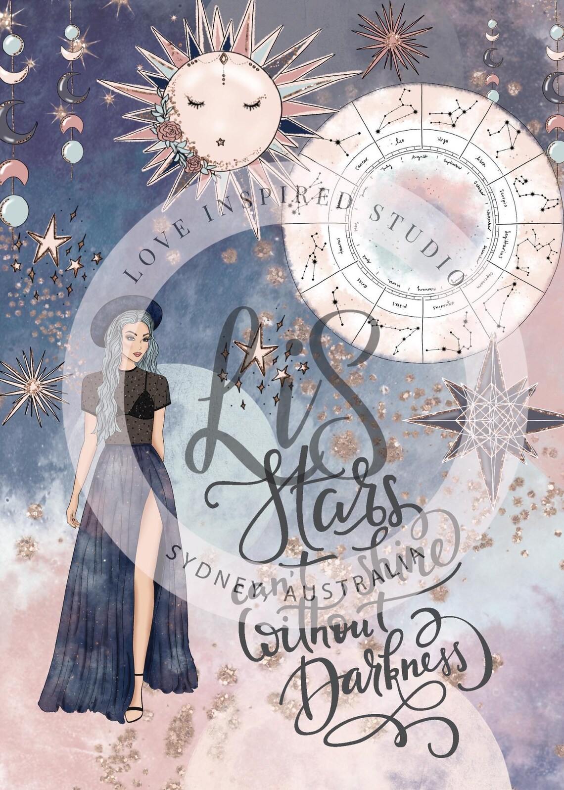 Celestial Planner Cover Set: Erin Condren, Happy Planner (PDF) - Etsy
