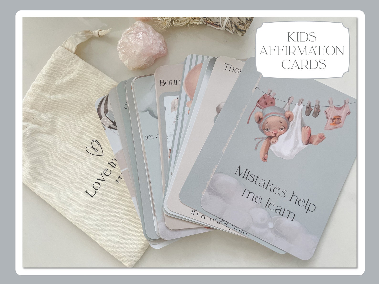 Positive Affirmation Cards for Kids, Mindful Meditation for Children ...