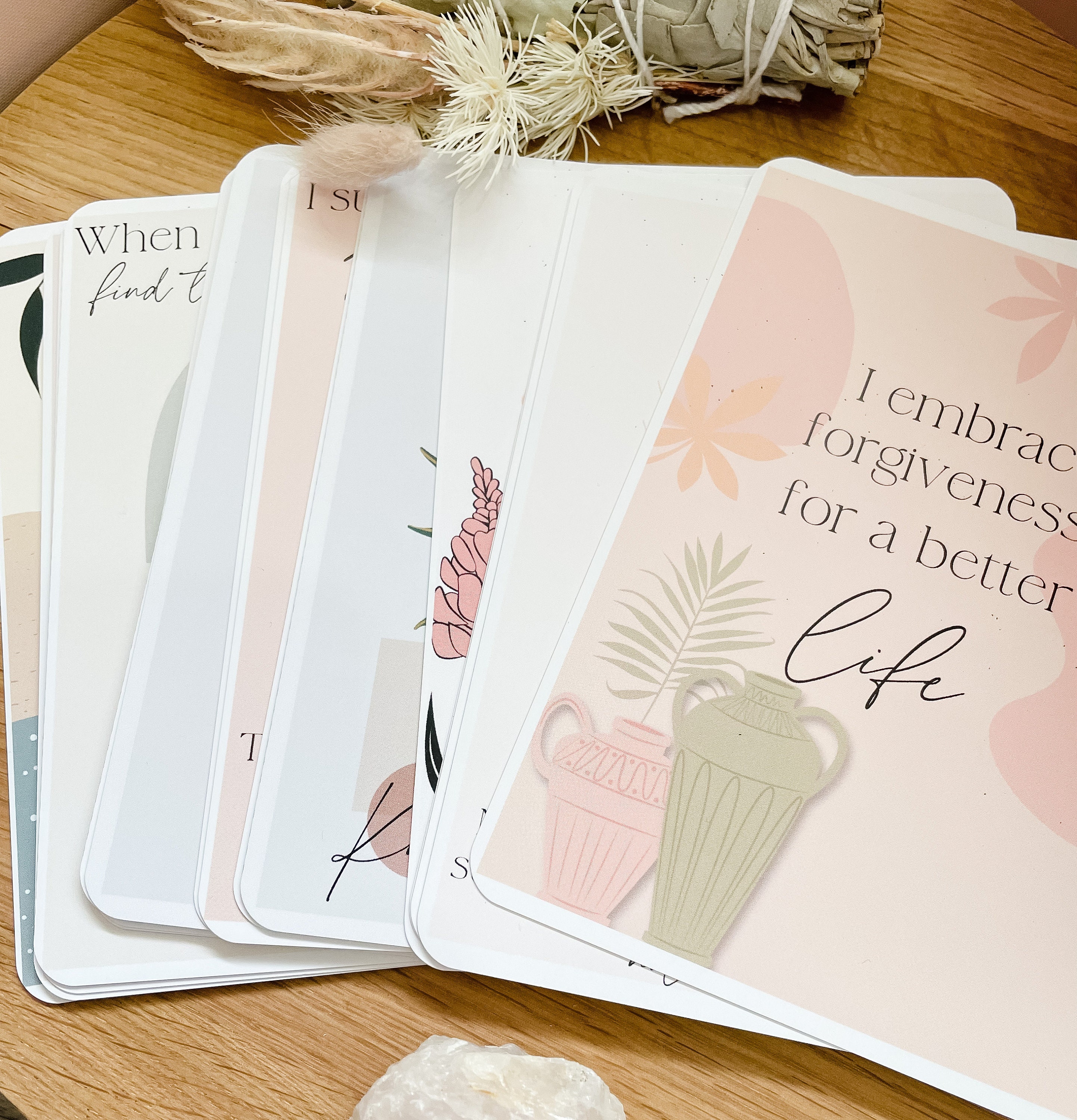 Positive Affirmation Cards Mindful Meditation Motivational - Etsy