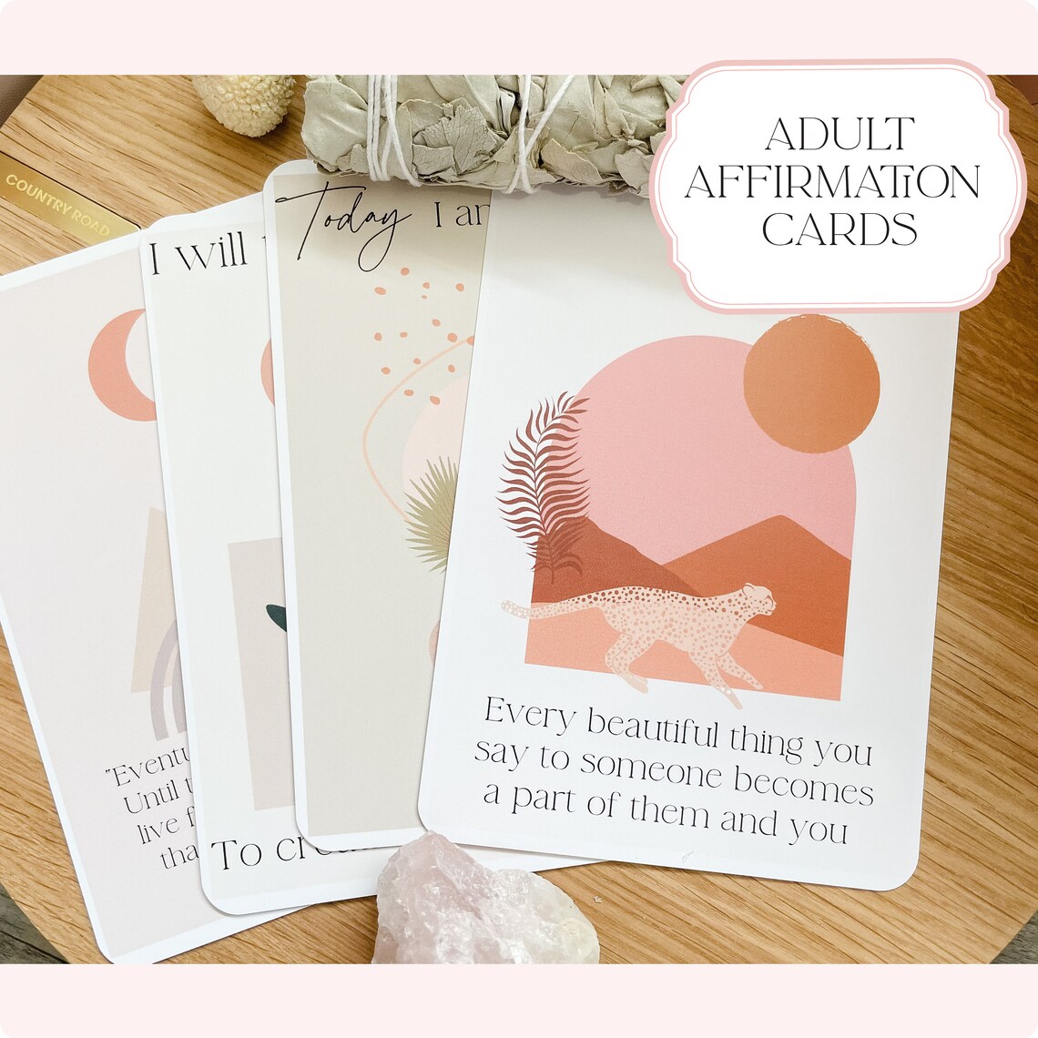 Positive Affirmation Cards Mindful Meditation Motivational - Etsy