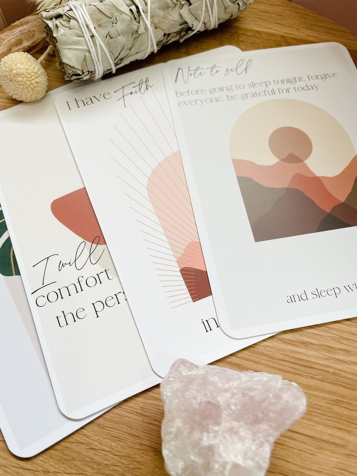 Positive Affirmation Cards Mindful Meditation Motivational - Etsy
