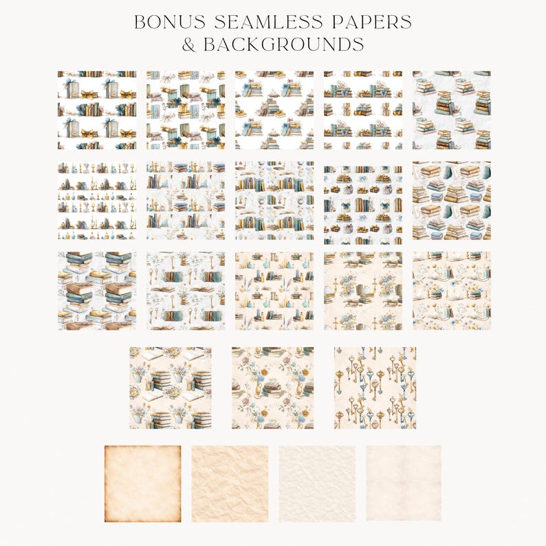 Enchanted Library Clipart Bundle | 258 Watercolour Elements | Book Nook ...