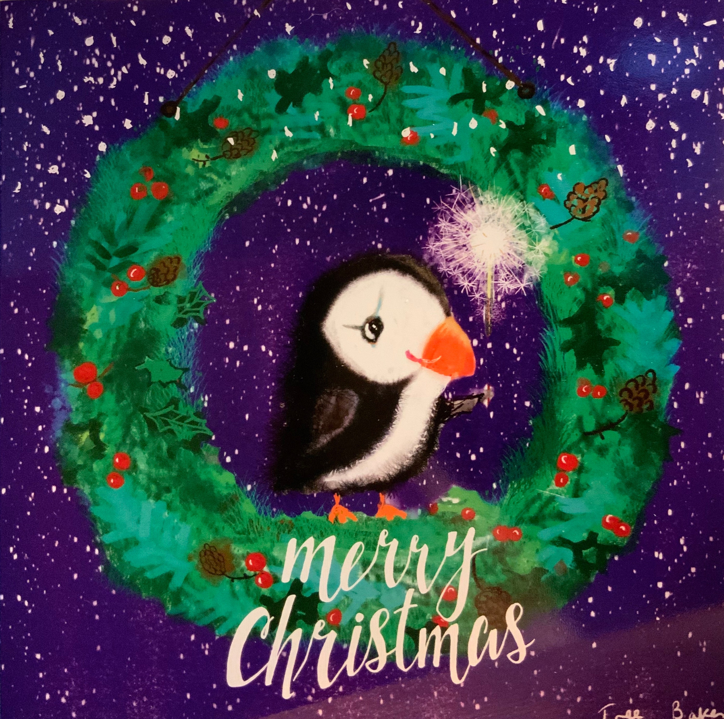 Christmas Puffin Card. Puffin. Christmas Card. Cute Card. Xmas Card ...