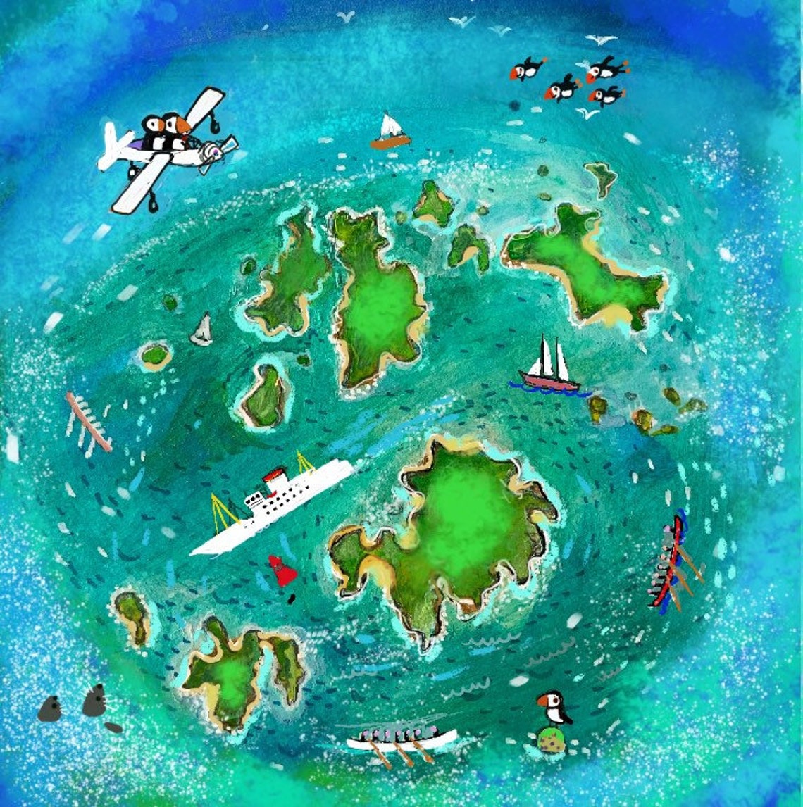 Isles of Scilly Map Print - Etsy