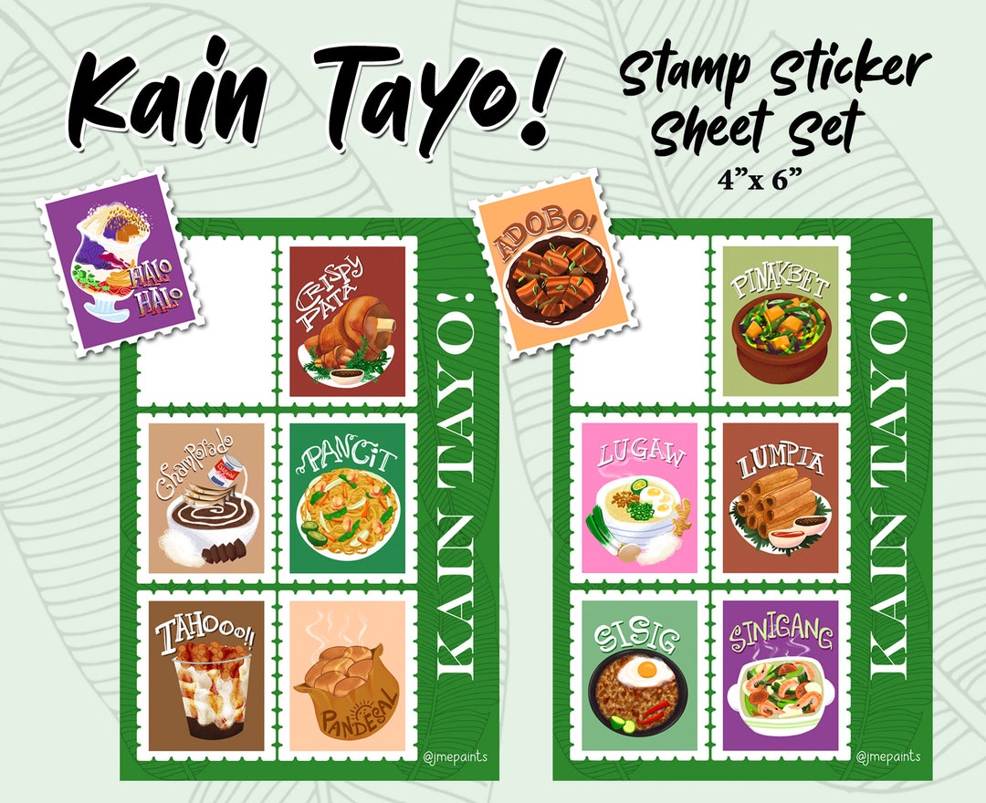 Philippine Food Sticker Sheet Pagkaing Pinoy Kain Tayo! - Etsy