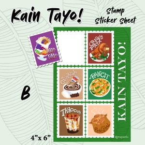 Philippine Food Sticker Sheet Pagkaing Pinoy Kain Tayo! - Etsy