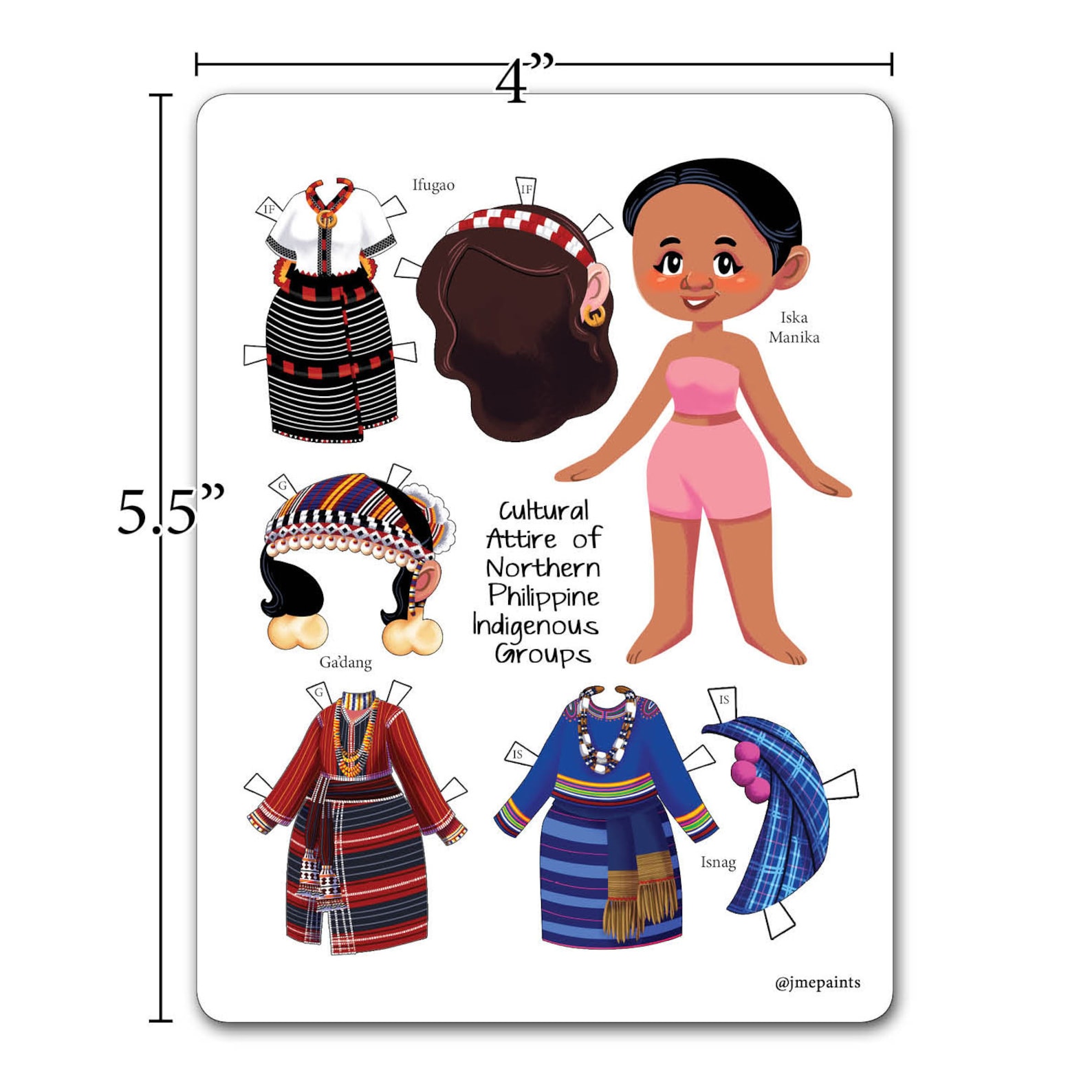 Paper Doll Print/postcard Indigenous Cultural Attire Philippines - Etsy