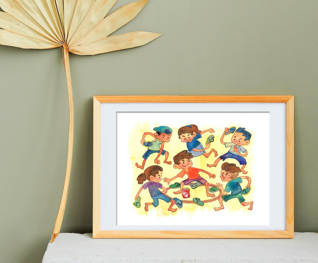 Larong Pinoy: Tumbang Preso 9x12 Philippine Games - Etsy