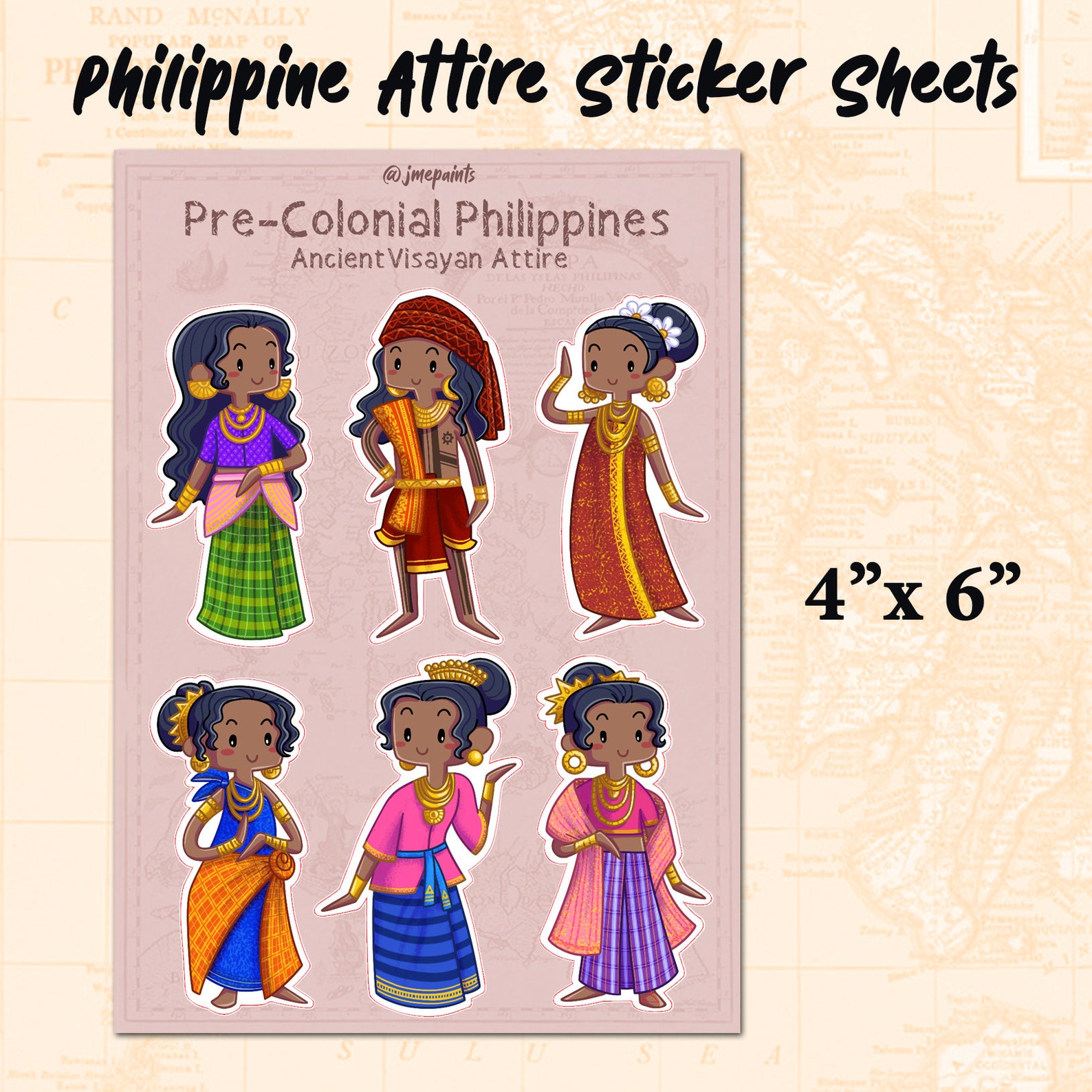 Philippine Attire Sticker Sheet Maria Clara Baro't Saya Terno Ancient ...