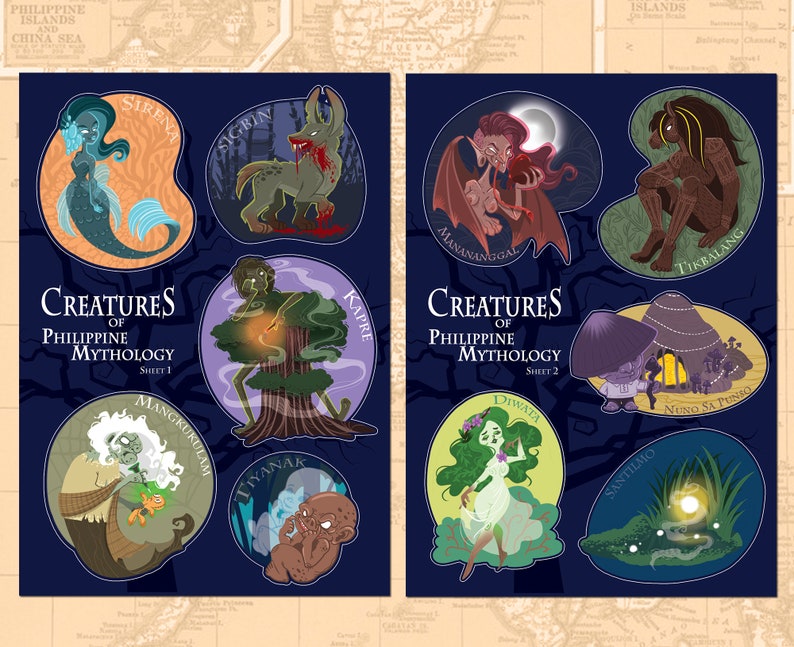 Creatures of Philippine Mythology Sticker Sheets Filipiniana ...
