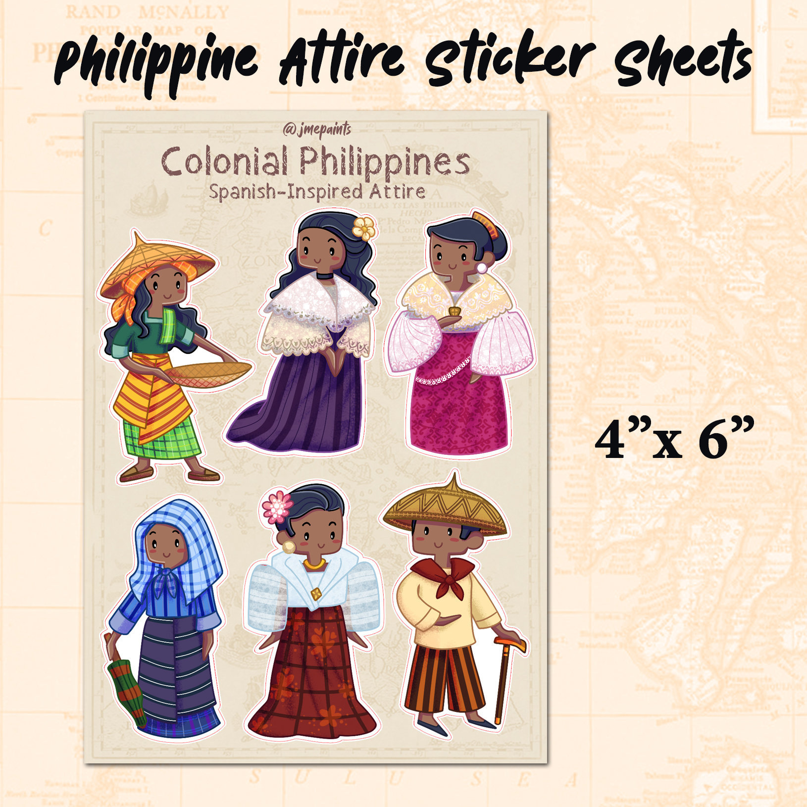Philippine Attire Sticker Sheet Maria Clara Baro't Saya Terno Ancient ...