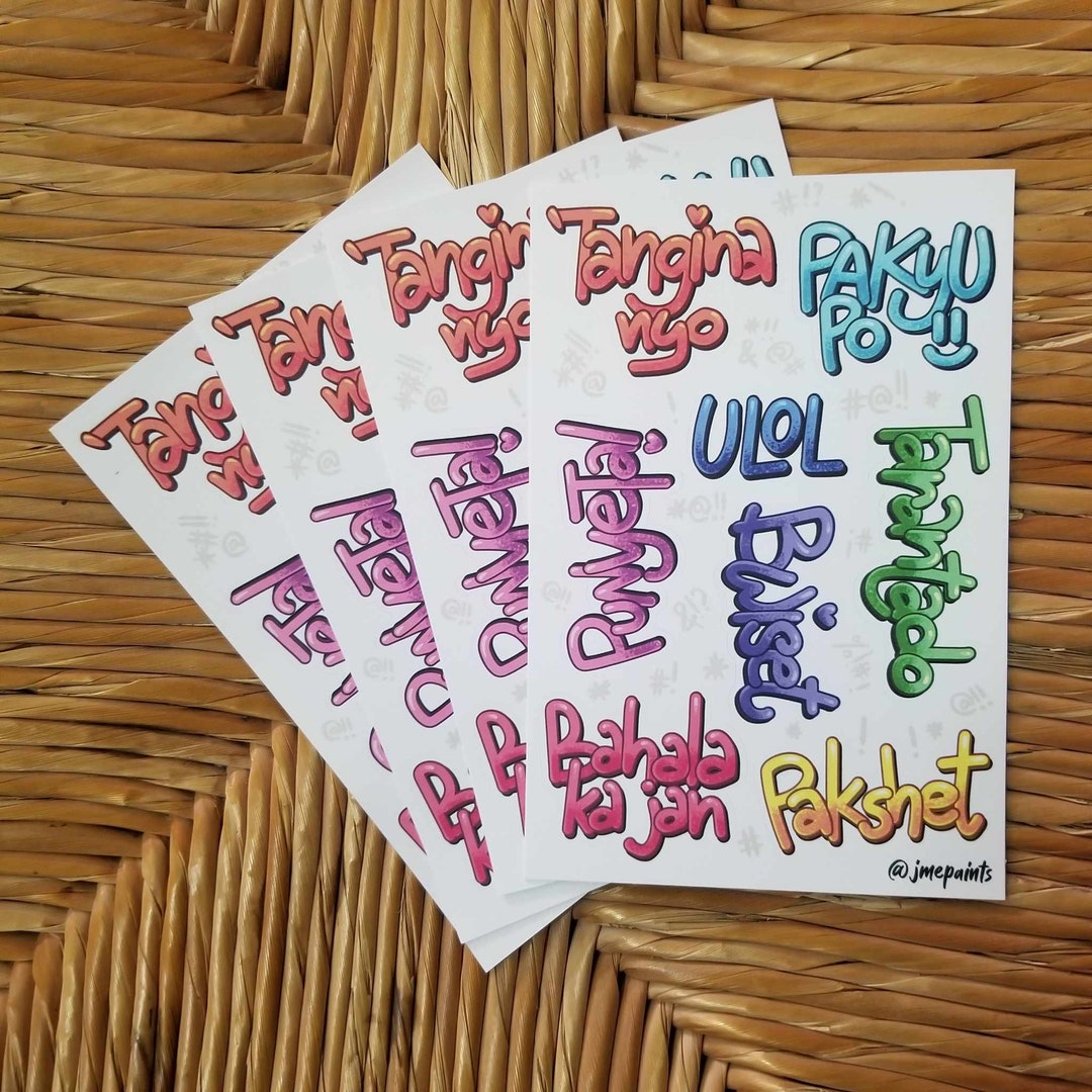 Mga Pagmumura Sticker Sheet Tagalog Philippine Words - Etsy