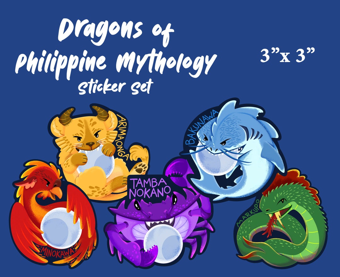 Dragons of Philippine Mythology Sticker Bakunawa Arimaonga Minokawa ...
