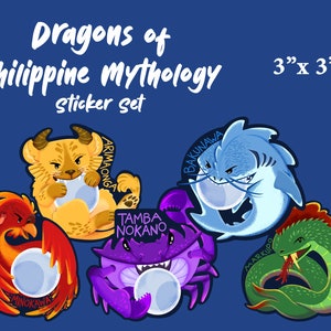 Dragons of Philippine Mythology Sticker Bakunawa Arimaonga Minokawa ...