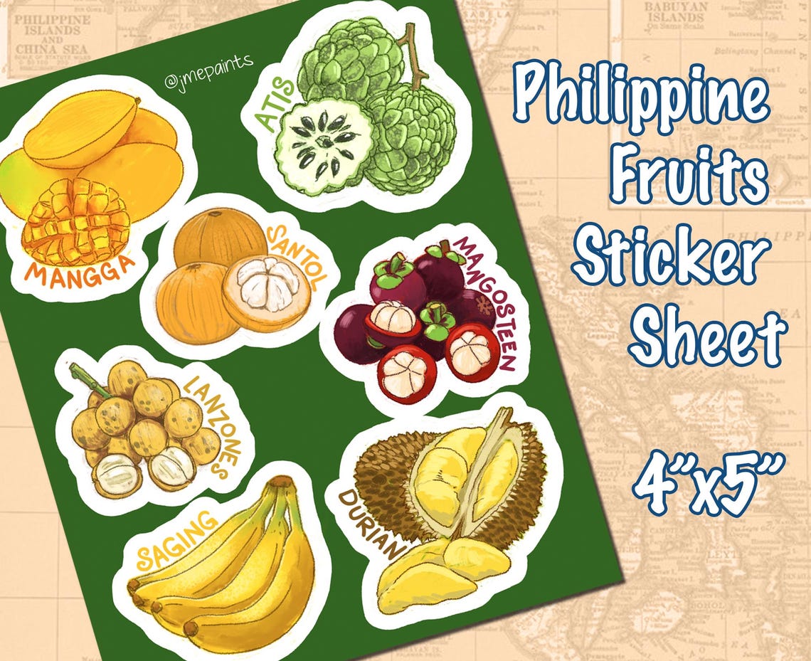 Philippine Fruits Prutas Pilipinas Vinyl Sticker Sheet - Etsy