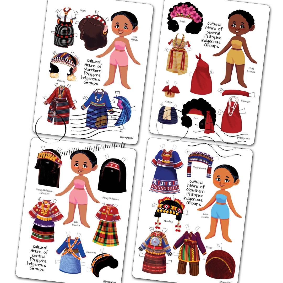 Paper Doll Print/postcard Indigenous Cultural Attire Philippines - Etsy
