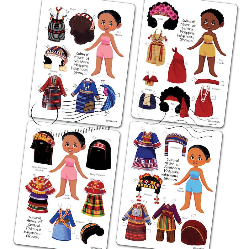 Paper Doll Print/postcard Indigenous Cultural Attire Philippines - Etsy