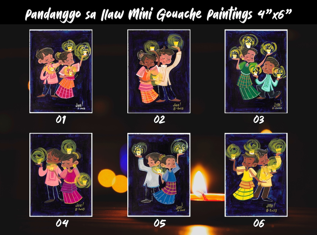 Pandanggo Sa Ilaw Mini Paintings 4x6 Philippine Dances - Etsy