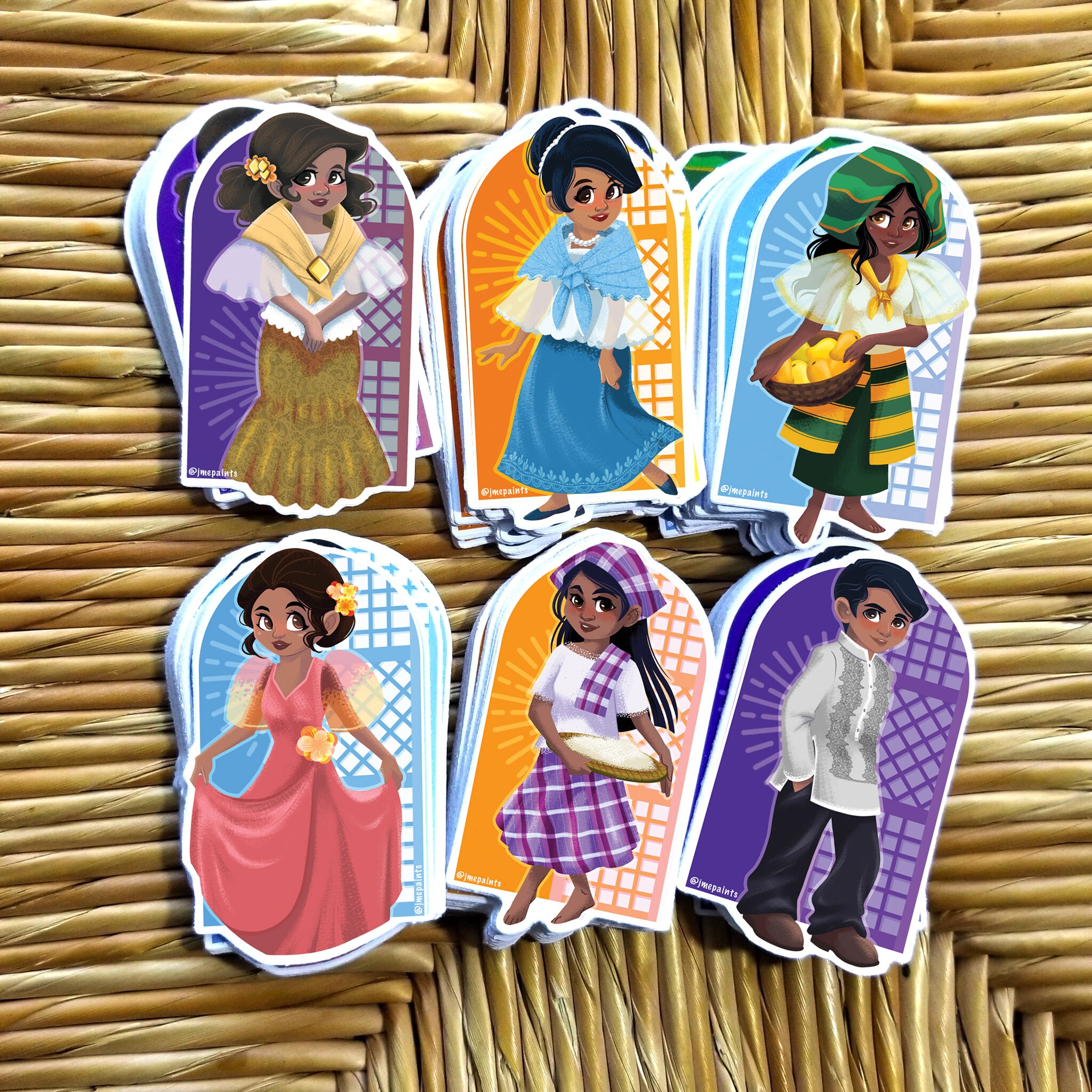 Philippine Traditional Dress Stickers Set of 6 Filipiniana - Etsy