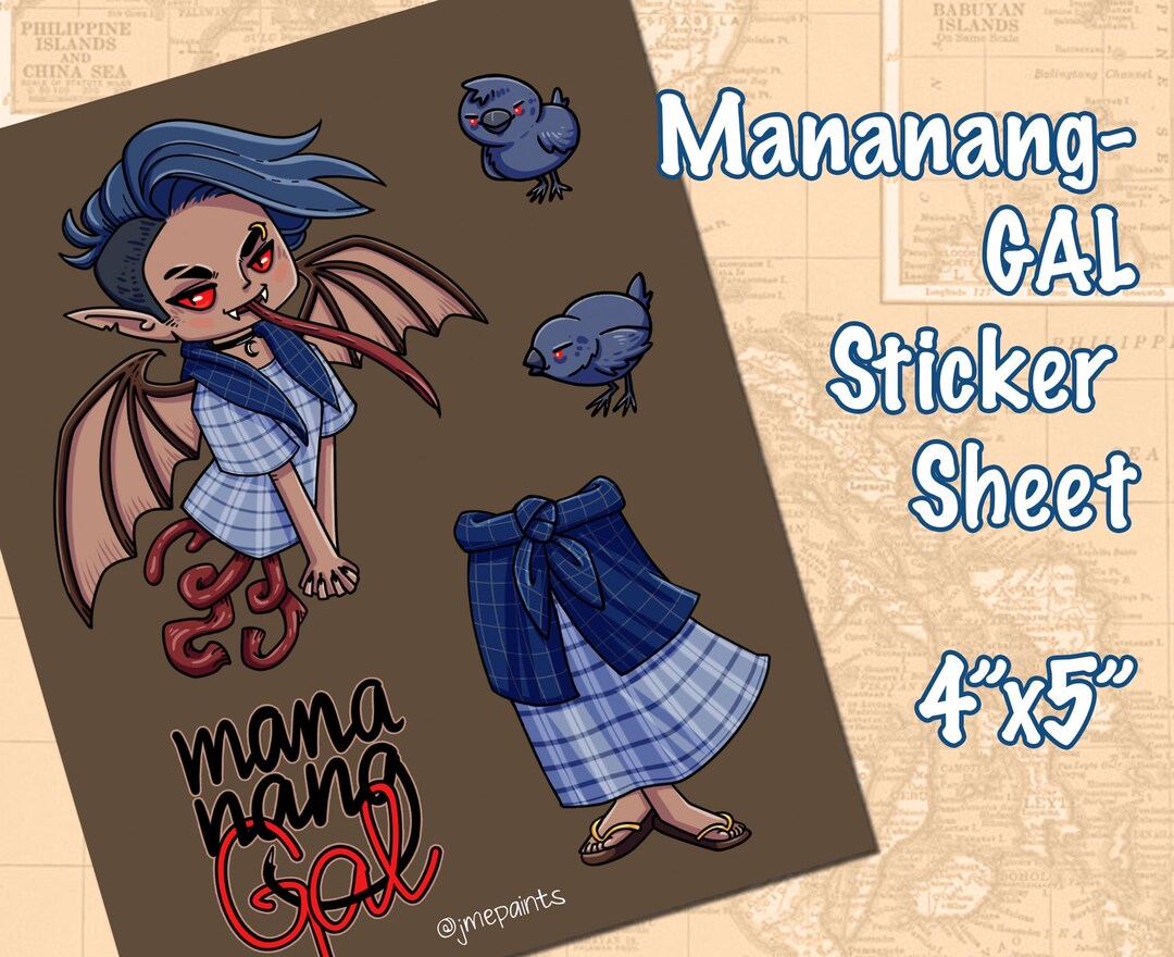 Manananggal Cute Aswang Pilipinas Vinyl Sticker Sheet - Etsy