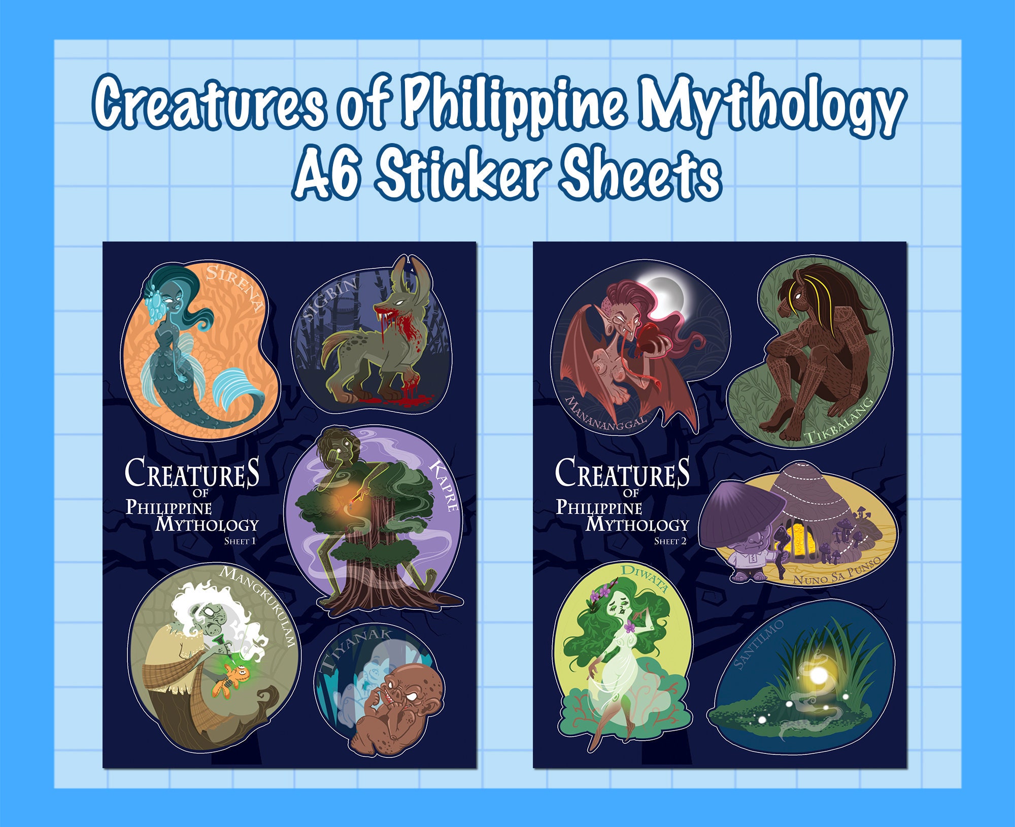 Creatures of Philippine Mythology Sticker Sheets Filipiniana - Etsy