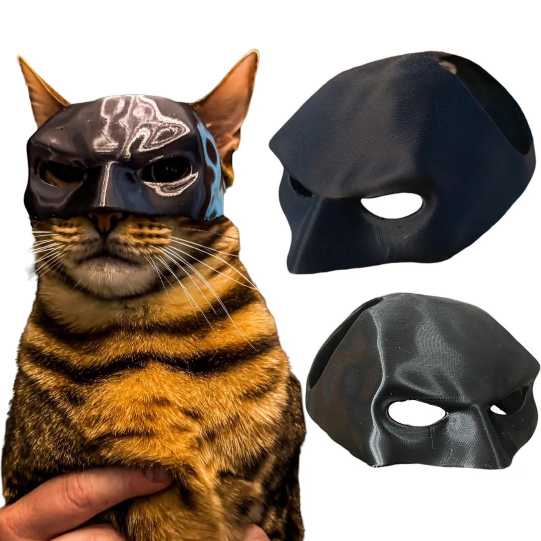 Cat Mask 3D Printed Batman Funny Cute Costume Bat Cat Accessory ...