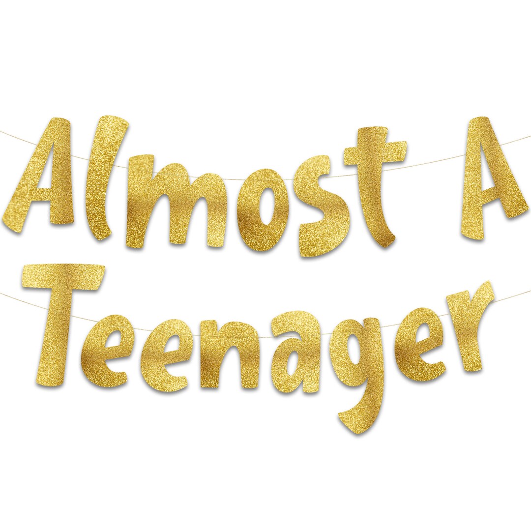 12th Birthday Gold Glitter Banner - Happy 12th Birthday Party ...