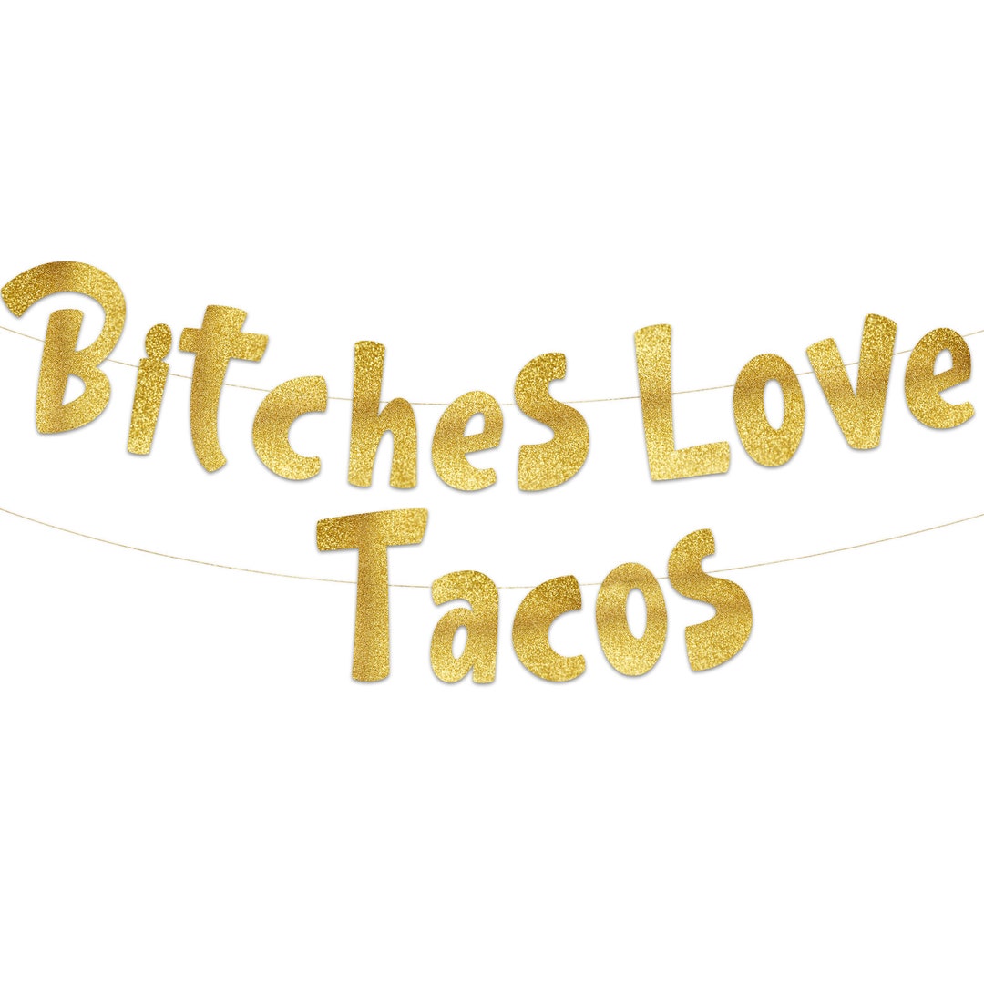 Funny Fiesta Gold Glitter Banner -mexican Birthday and Bachelorette ...