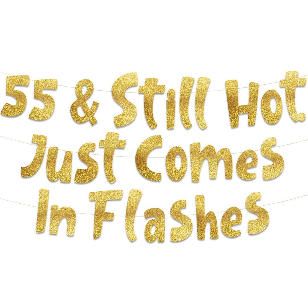 55th Birthday Banner for Women - Funny 55th Birthday Decorations, Ideas ...