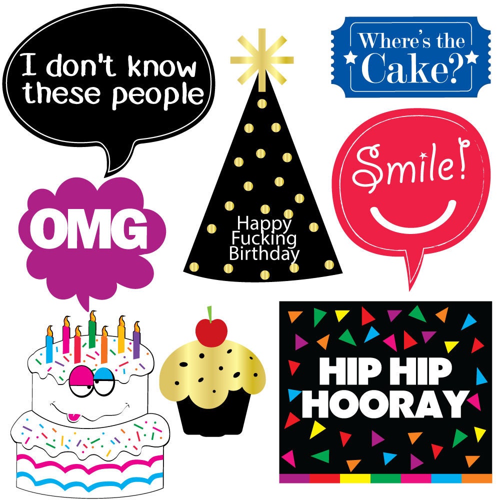 Adult Funny Birthday Photo Booth Props 21st 30th 40th - Etsy Canada